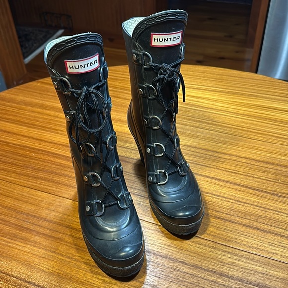 Hunter | Shoes | Hunter Brand And Gabey Style Rubber Boots High Heel ...